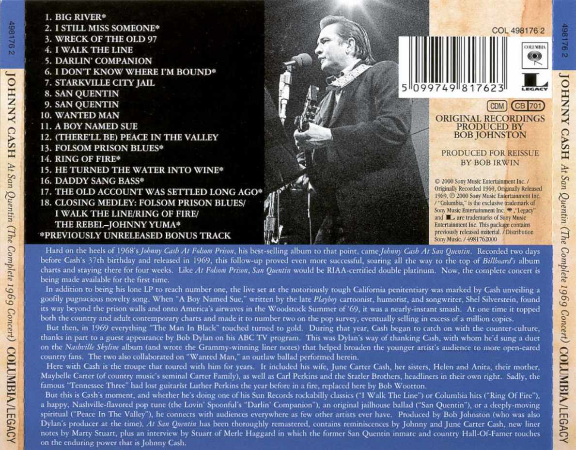 Johnny Cash San Quentin : Back | CD Covers | Cover Century | Over 1.000 ...